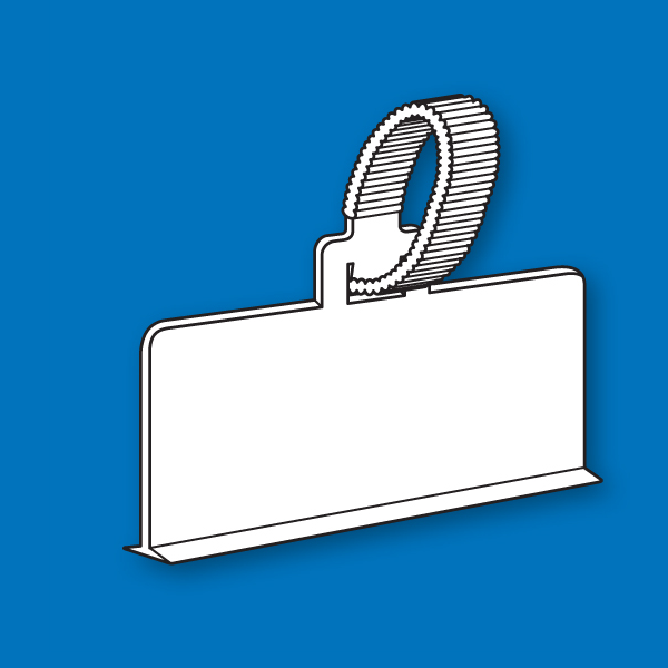 Adhesive label strip for flat shelf fronts